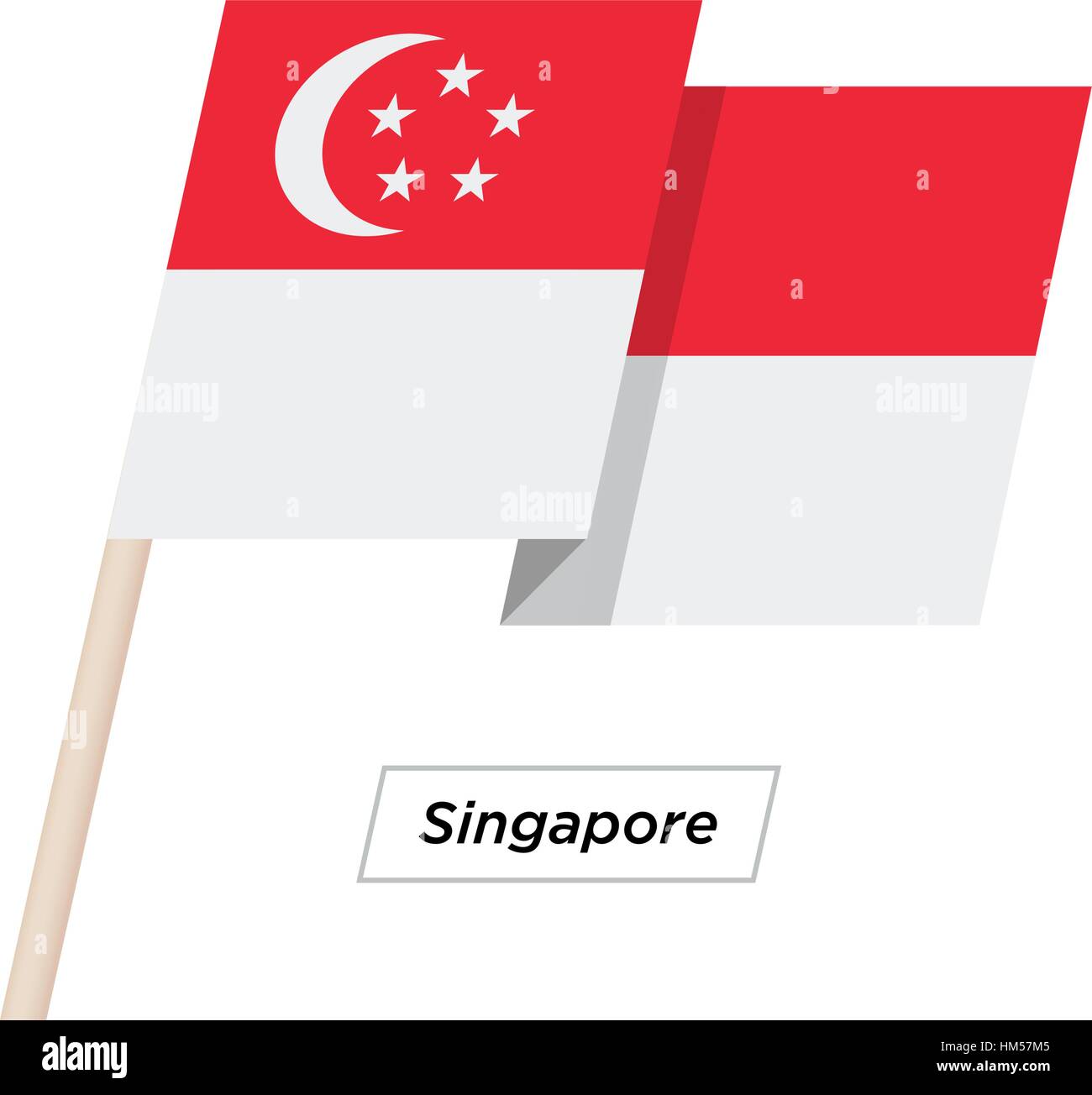 Singapore Ribbon Waving Flag Isolated on White. Vector Illustration Stock Vector Image & Art - Alamy