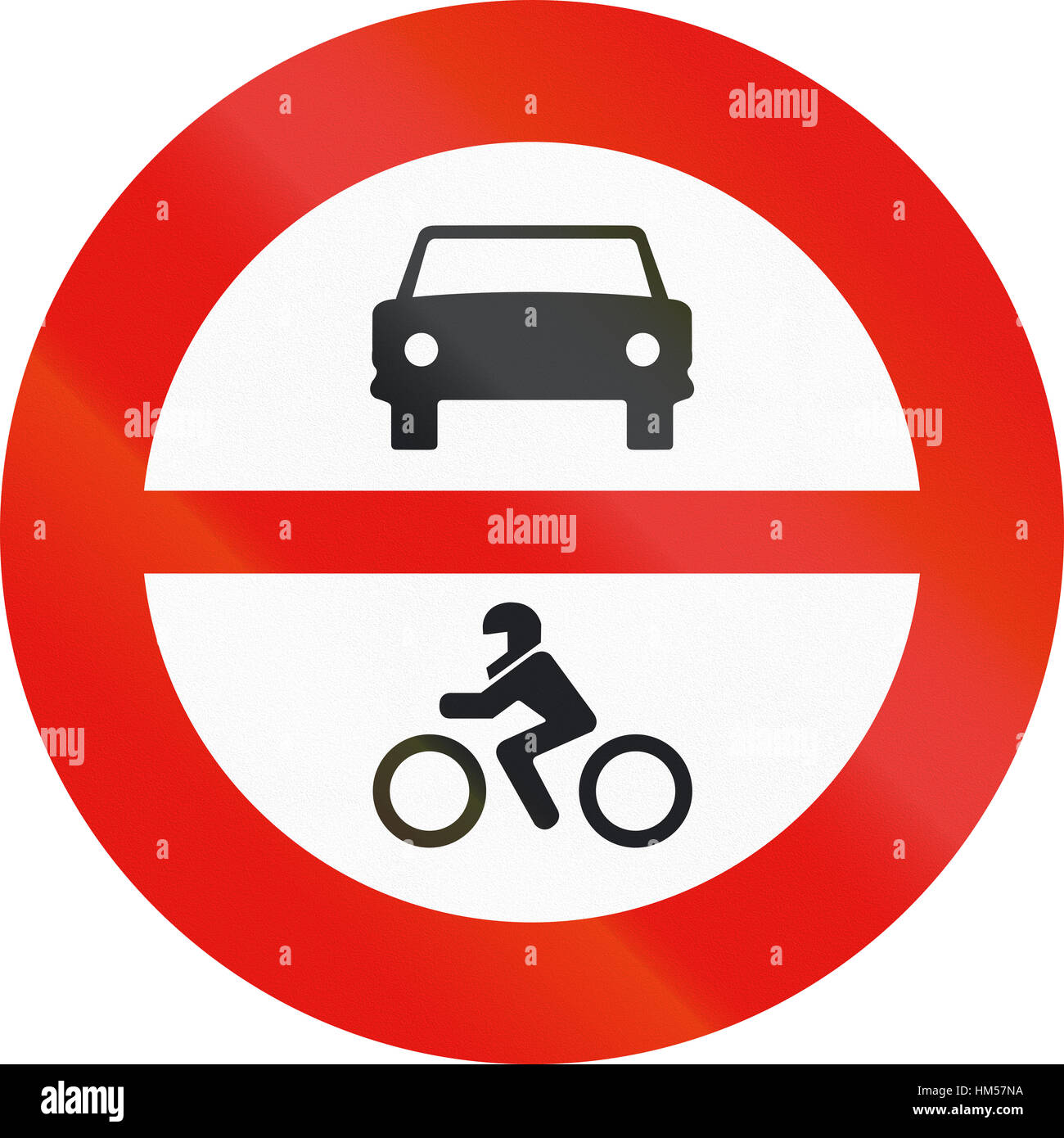 Road sign used in Spain - Entry forbidden for motor vehicles Stock ...