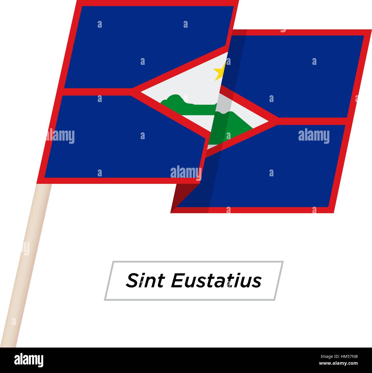Sint Eustatius Ribbon Waving Flag Isolated on White. Vector Illustration Stock Vector Image ...