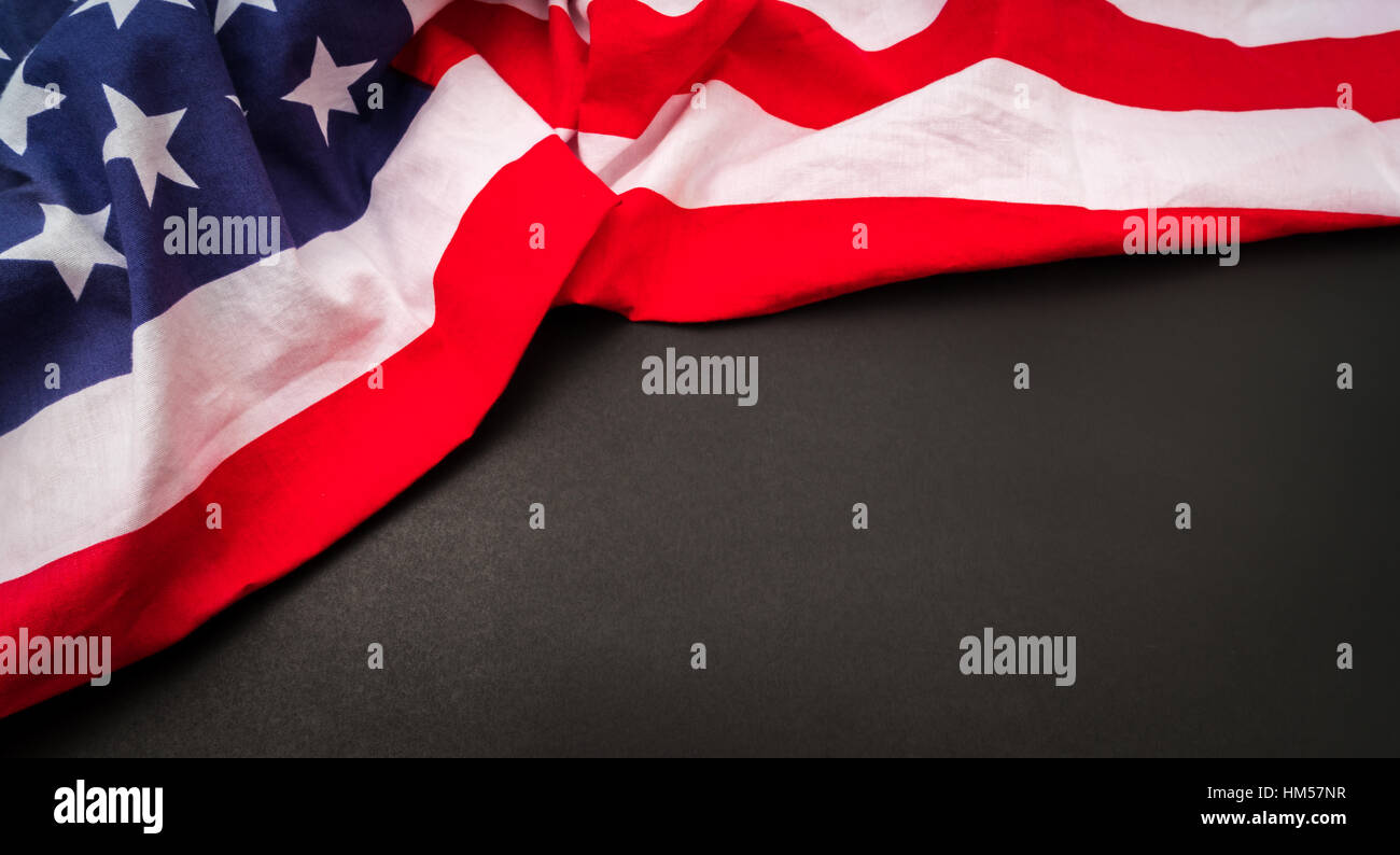American flag on black background Stock Photo - Alamy