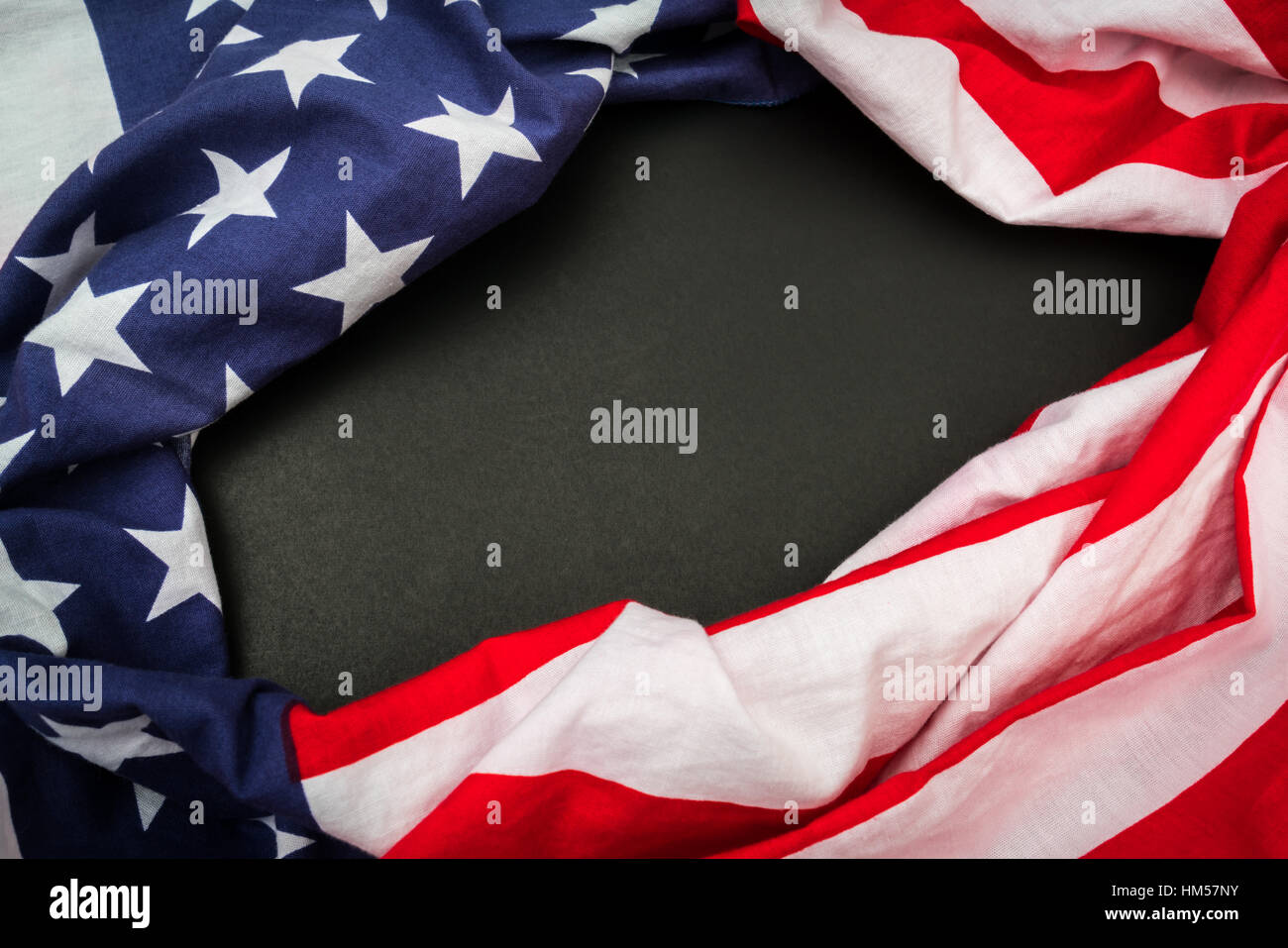 American flag on black background Stock Photo - Alamy
