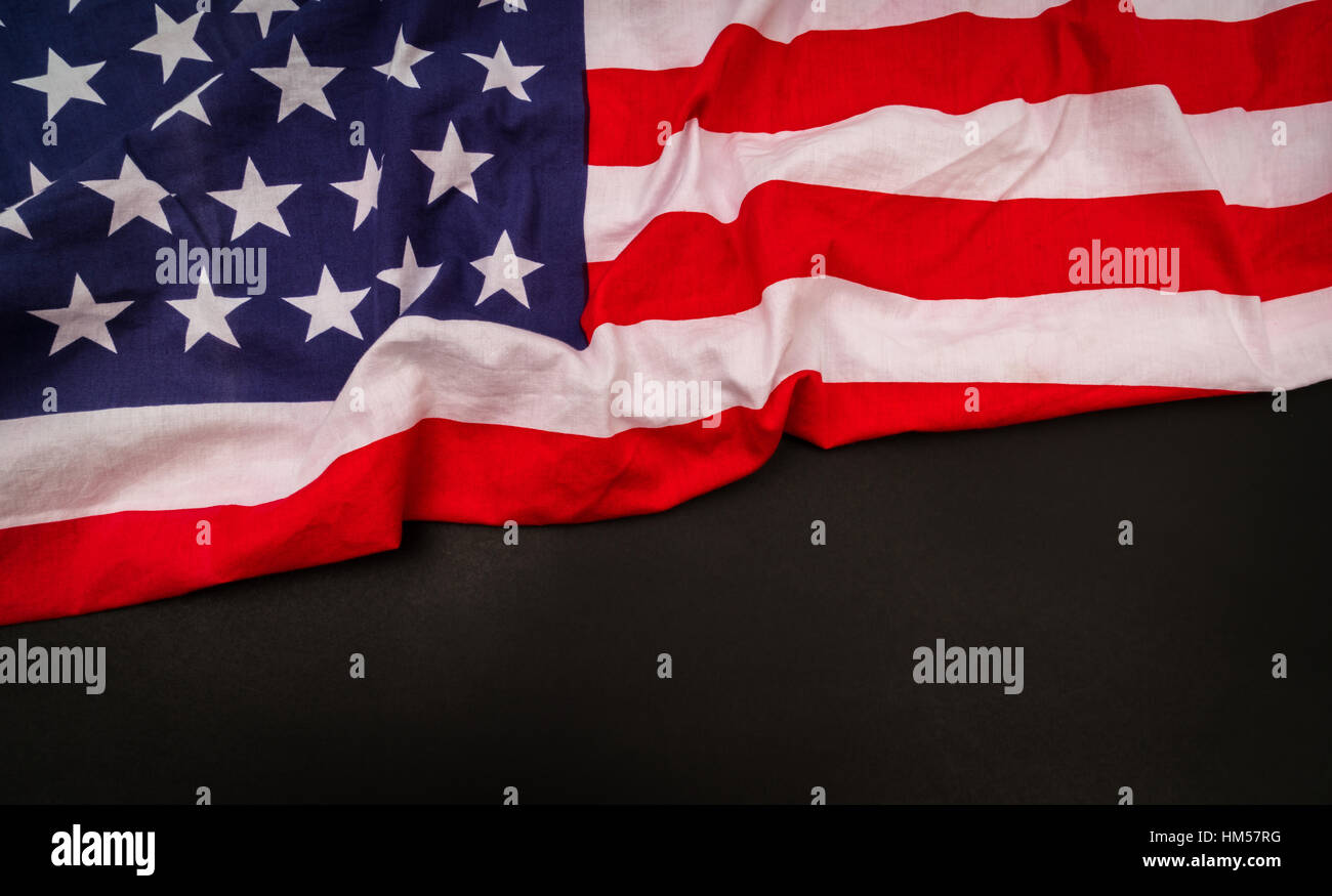 American flag on black background Stock Photo - Alamy