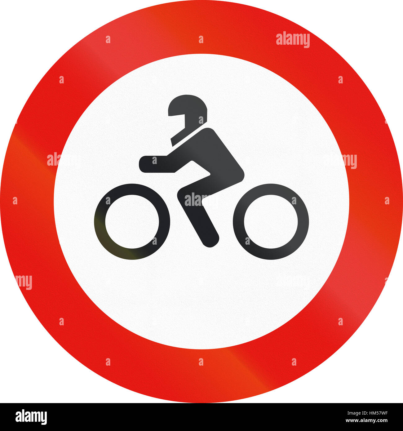 Road sign used in Spain - Entry forbidden to motorcycles Stock Photo ...
