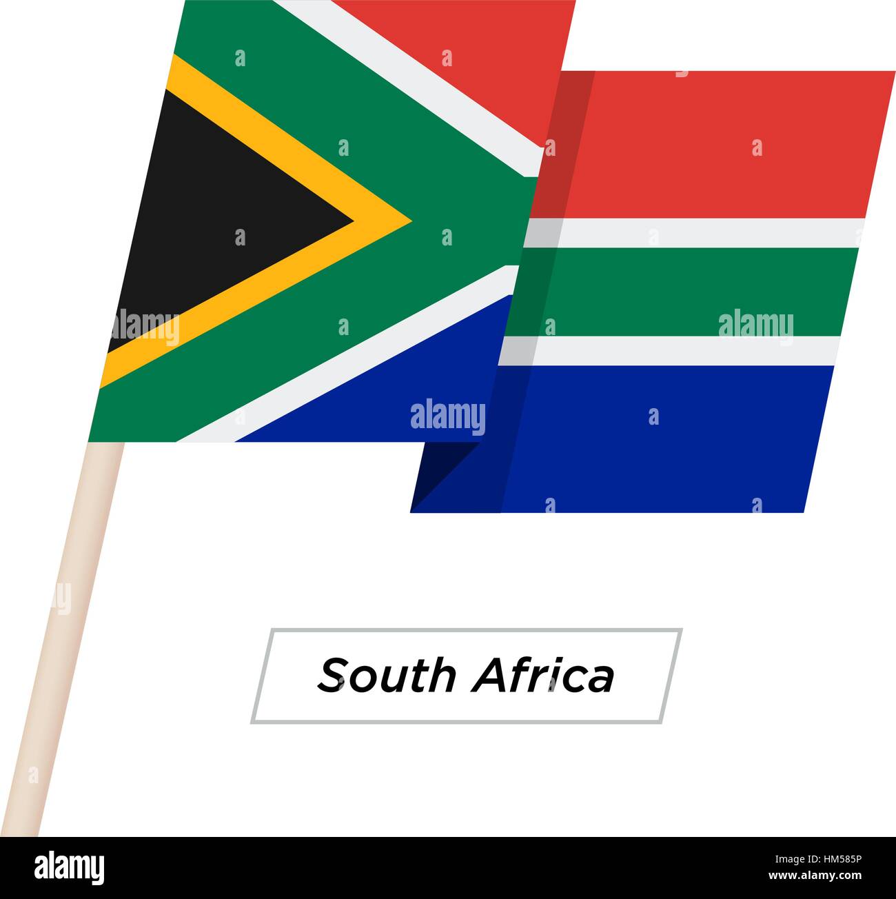 South Africa Ribbon Waving Flag Isolated on White. Vector Illustration ...
