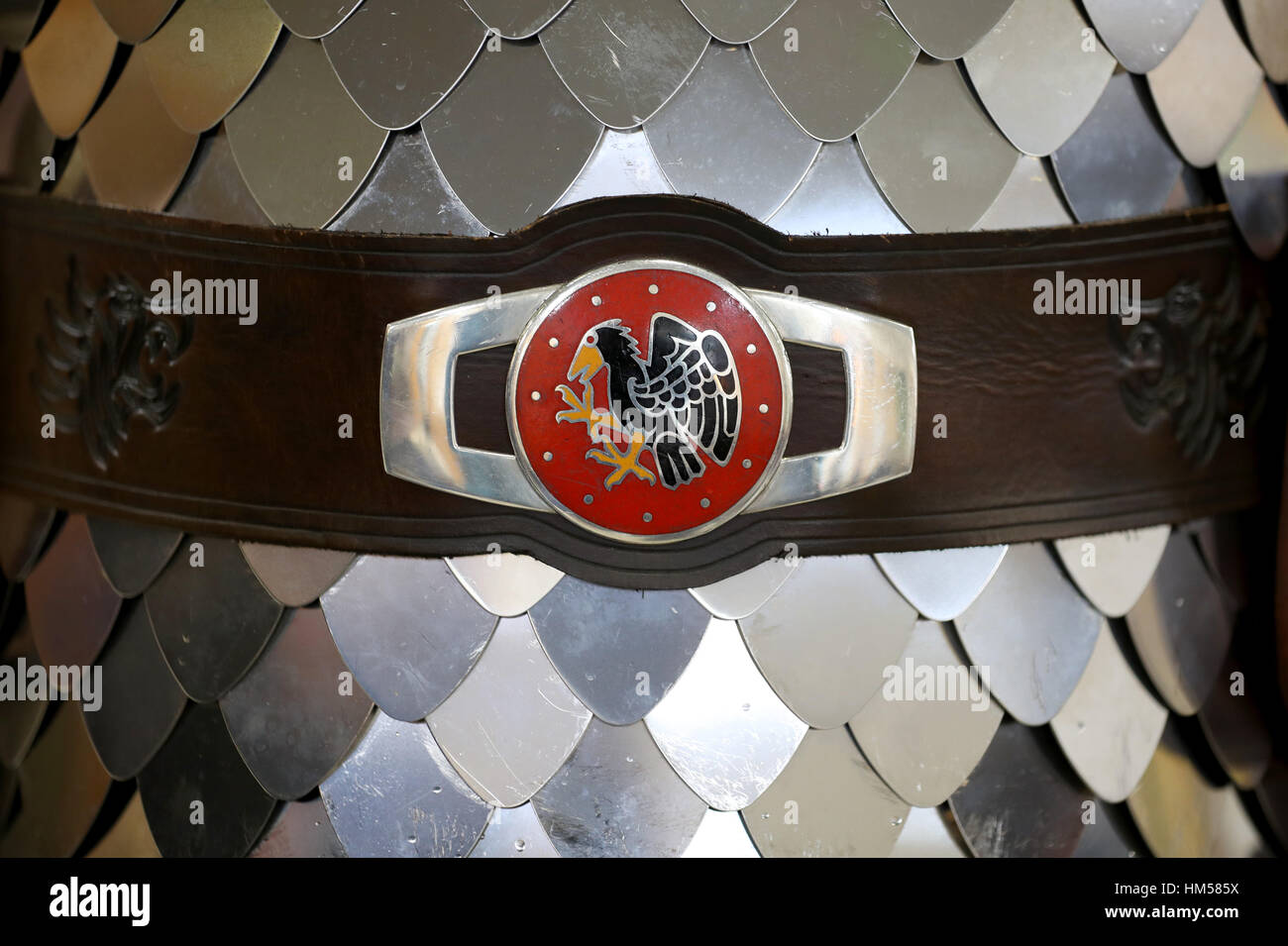 The belt buckle of Lyle Hair, the Quizer Jarl, who leads the Jarl Squad ...