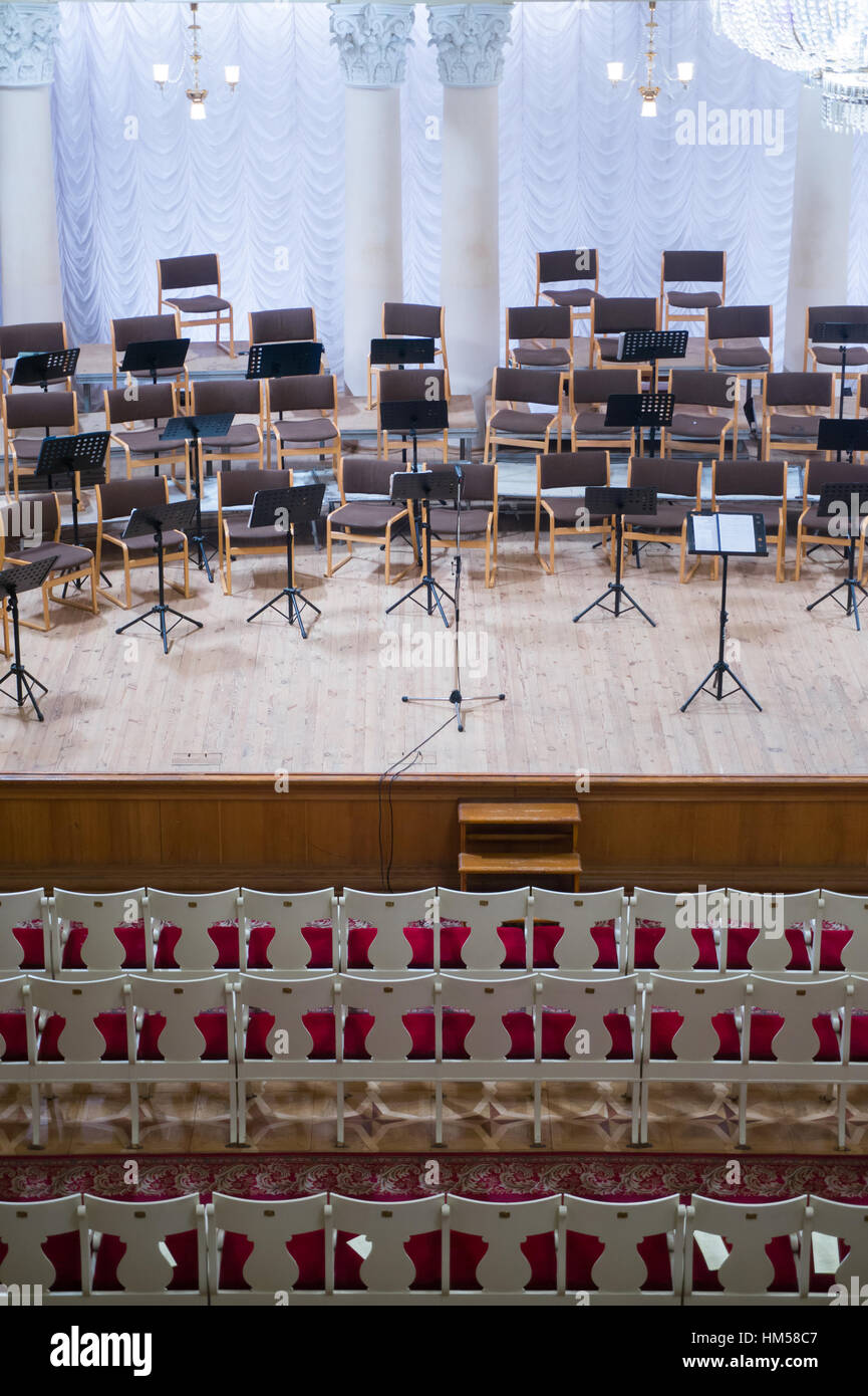 Empty concert stage with instruments hi-res stock photography and ...