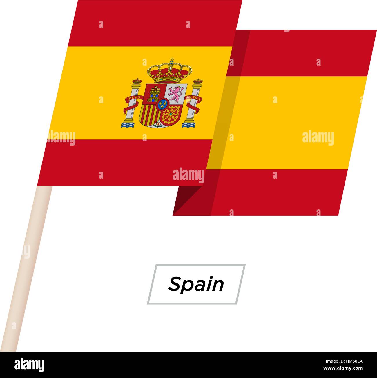Spain Ribbon Waving Flag Isolated on White. Vector Illustration Stock ...