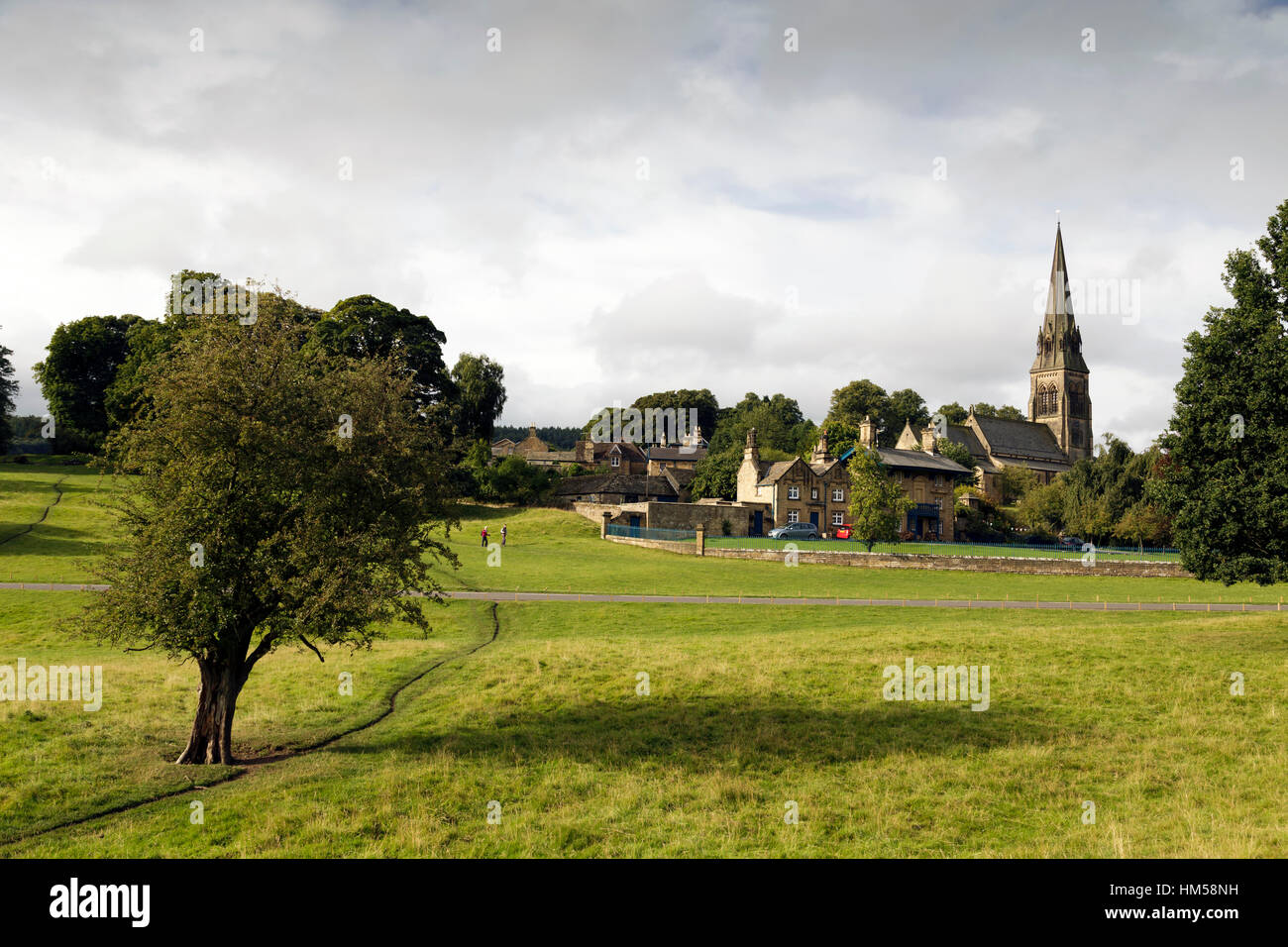 Village of Edensor in Derbyshire England Stock Photo - Alamy