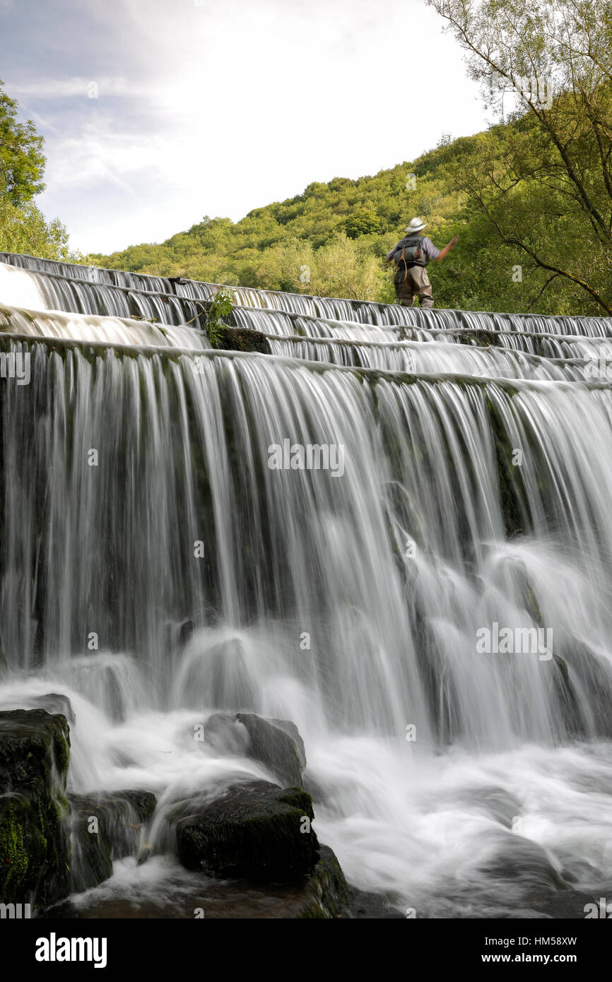 Waterfall on the River Wye in Derbyshire England Stock Photo - Alamy