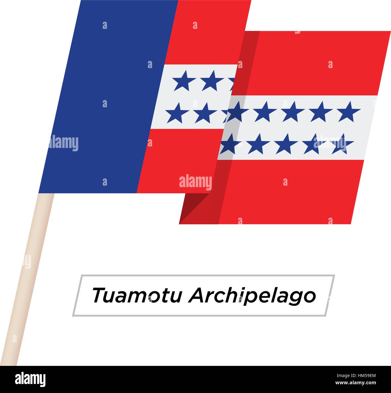 Tuamotu Archipelago Ribbon Waving Flag Isolated on White. Vector ...