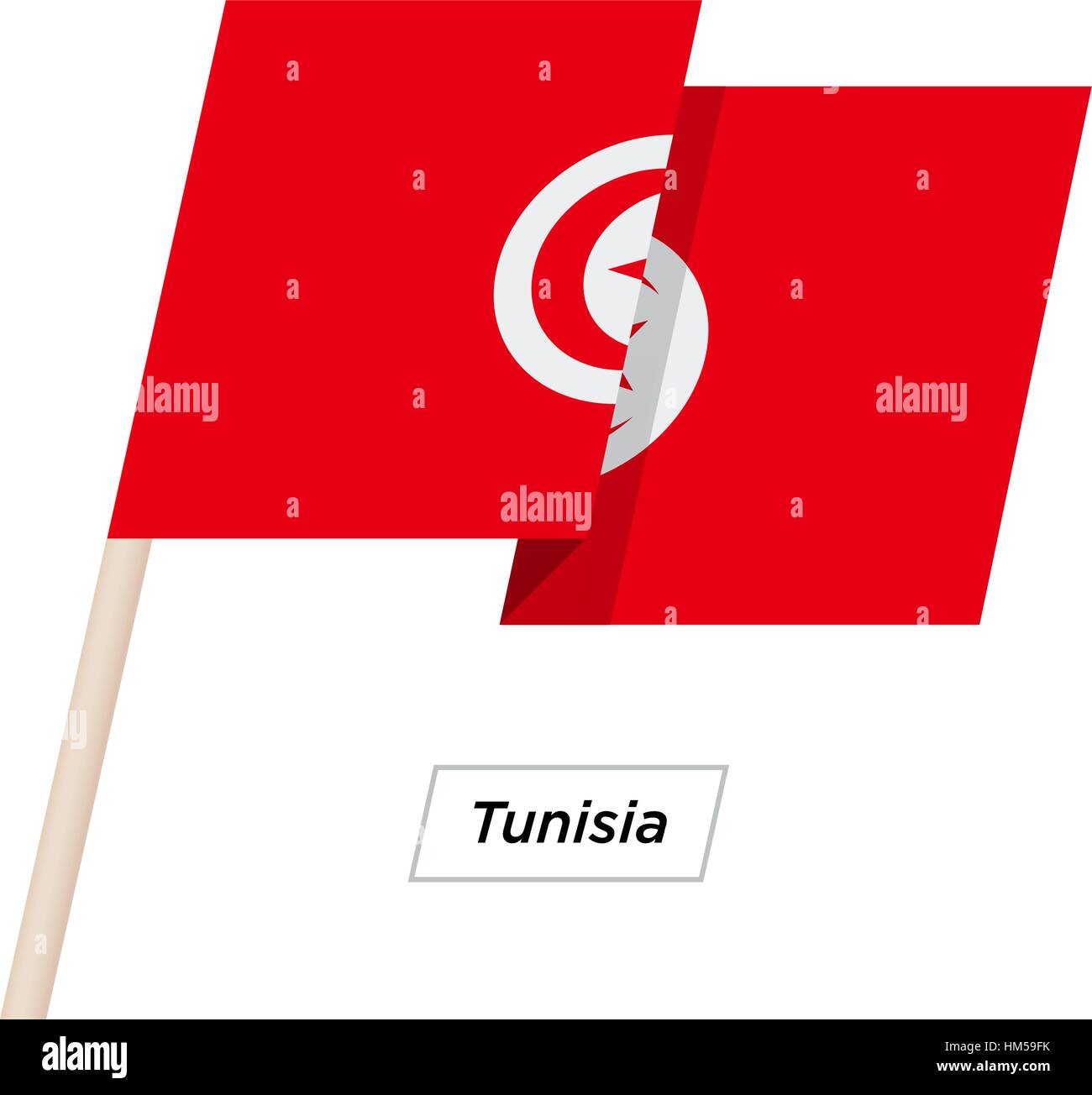 Tunisian flag flying Stock Vector Images - Alamy