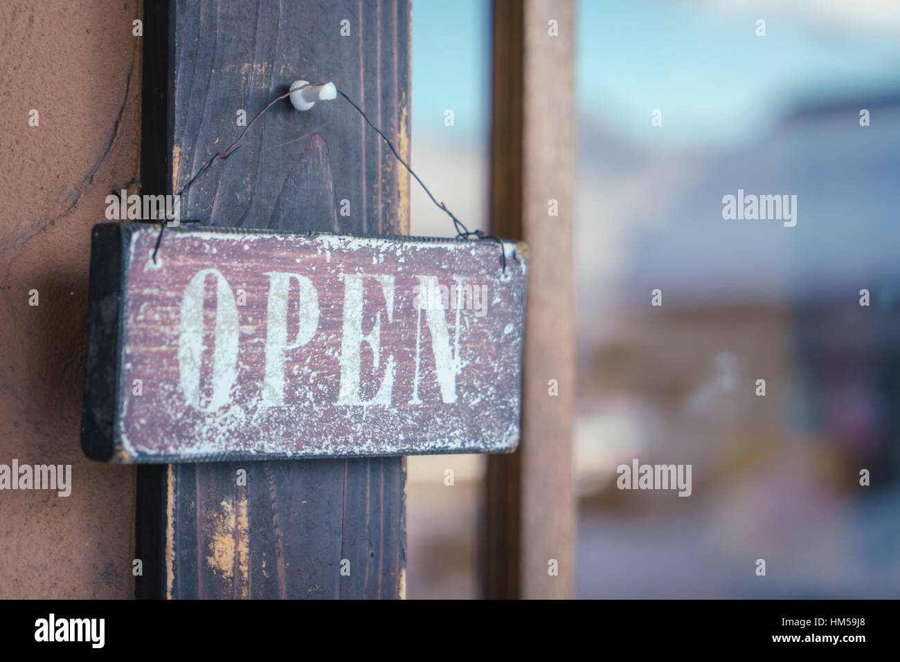 Open sign on door Stock Photo - Alamy