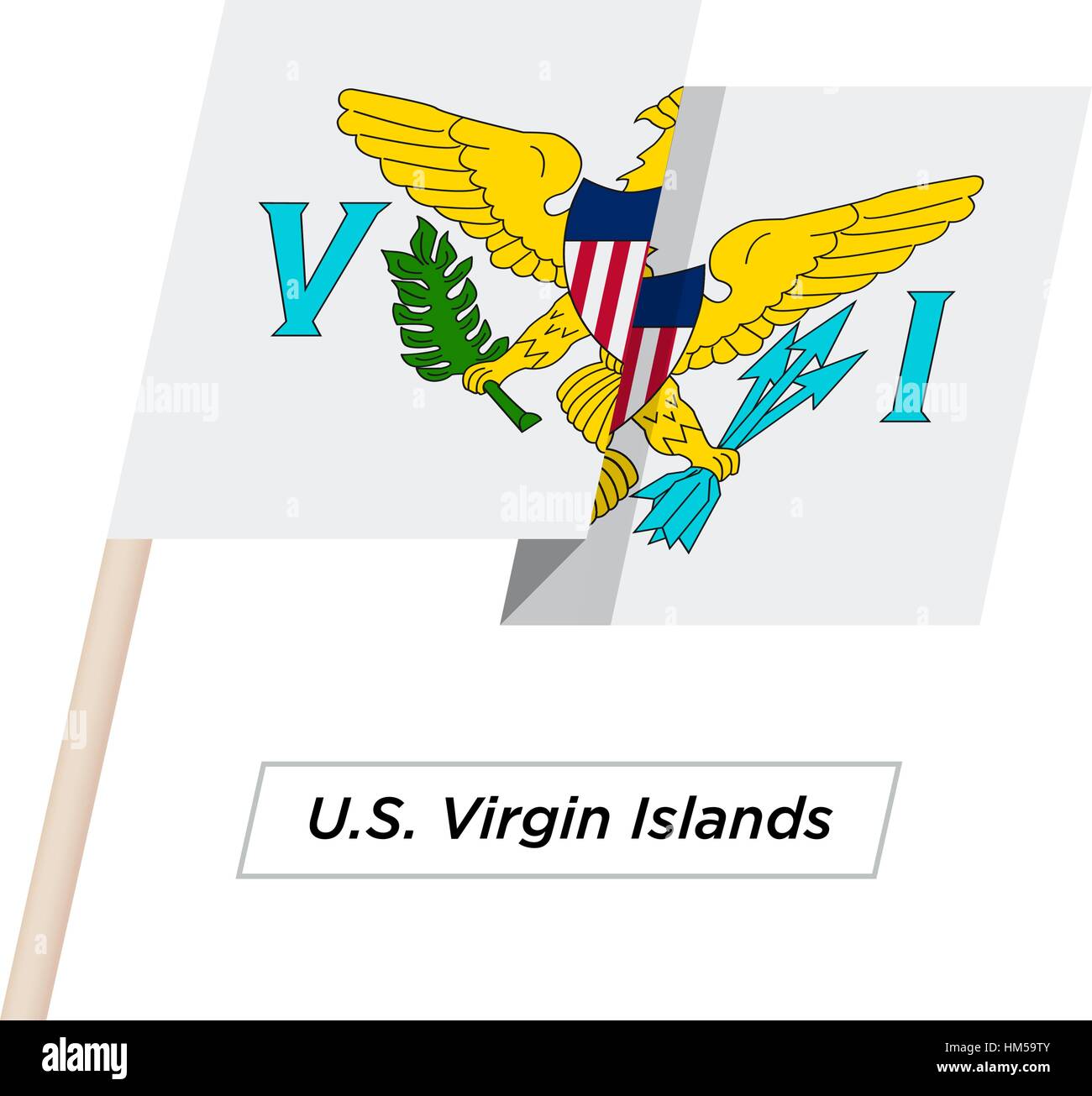 U.S. Virgin Island Ribbon Waving Flag Isolated on White. Vector Illustration Stock Vector Image ...