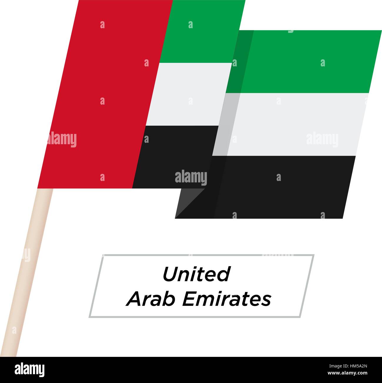 United Arab Emirates Ribbon Waving Flag Isolated on White. Vector ...