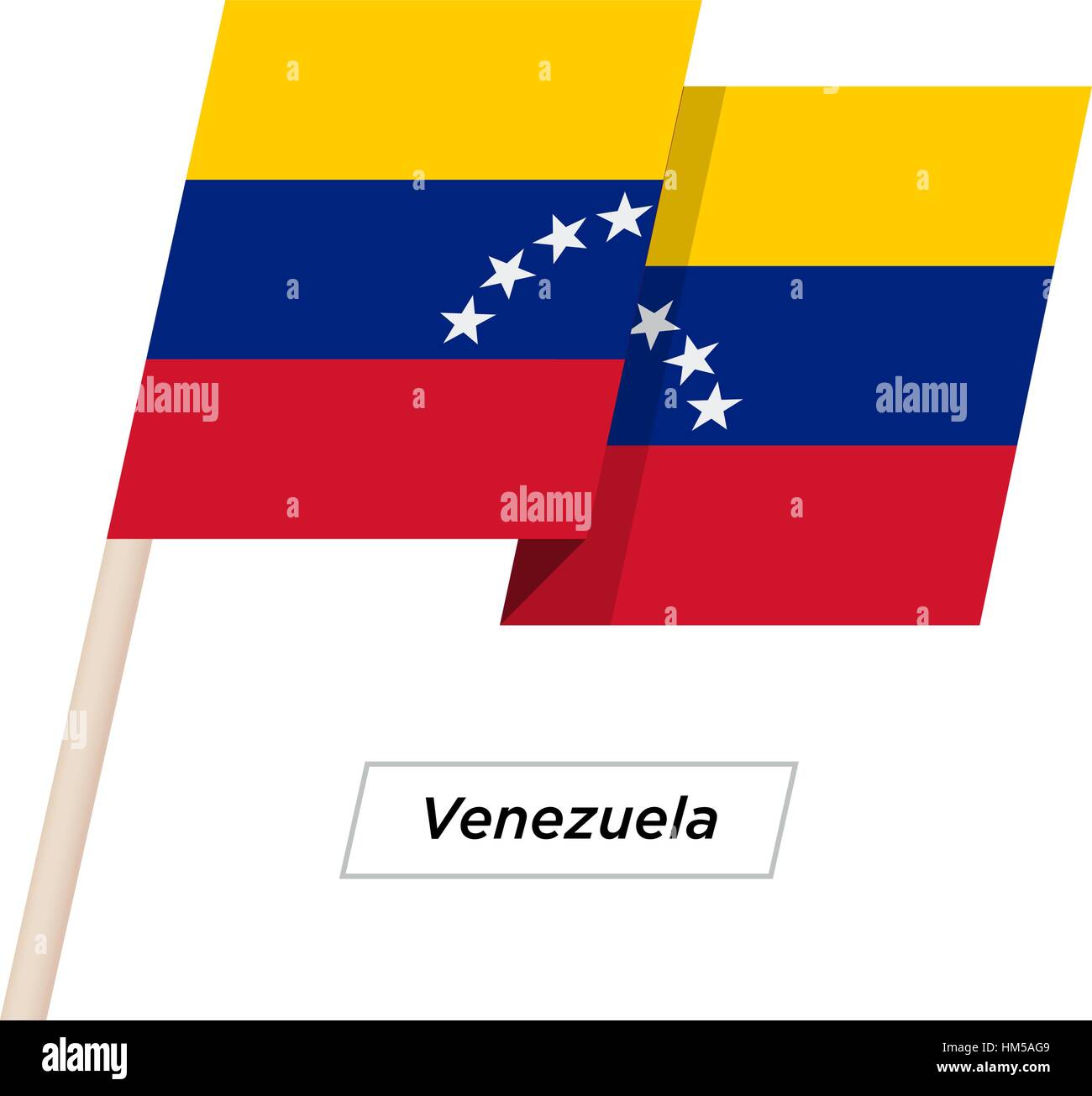 Venezuela Ribbon Waving Flag Isolated on White. Vector Illustration ...