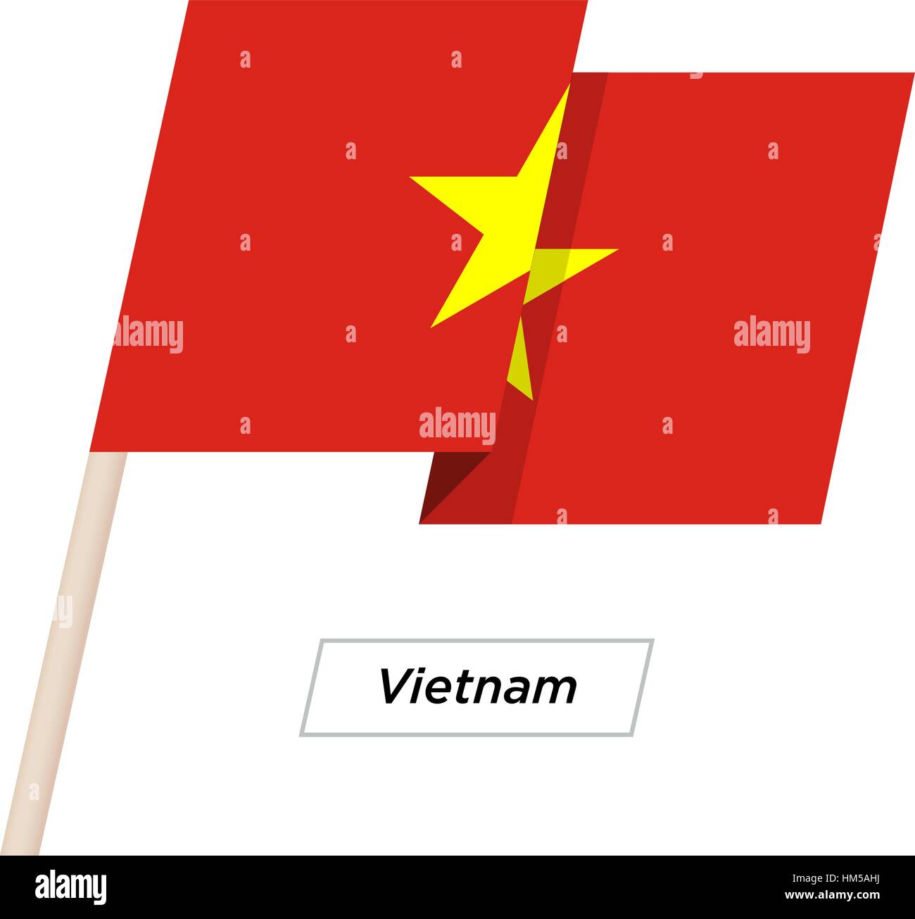 Vietnam Ribbon Waving Flag Isolated on White. Vector Illustration Stock ...