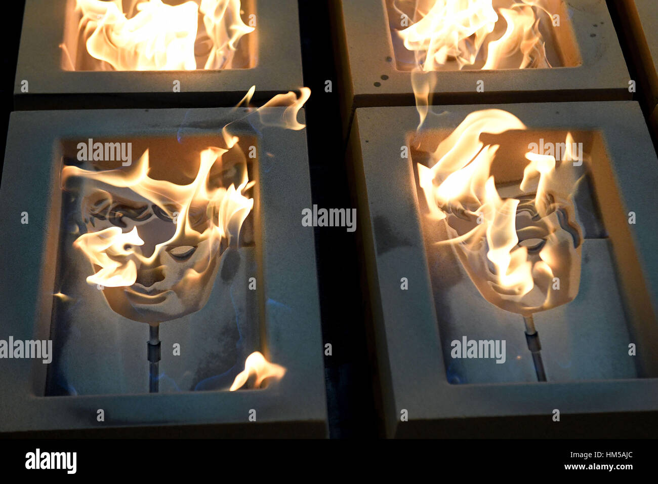 Sand casts are fired to make the BAFTA masks at New Pro Foundries in ...