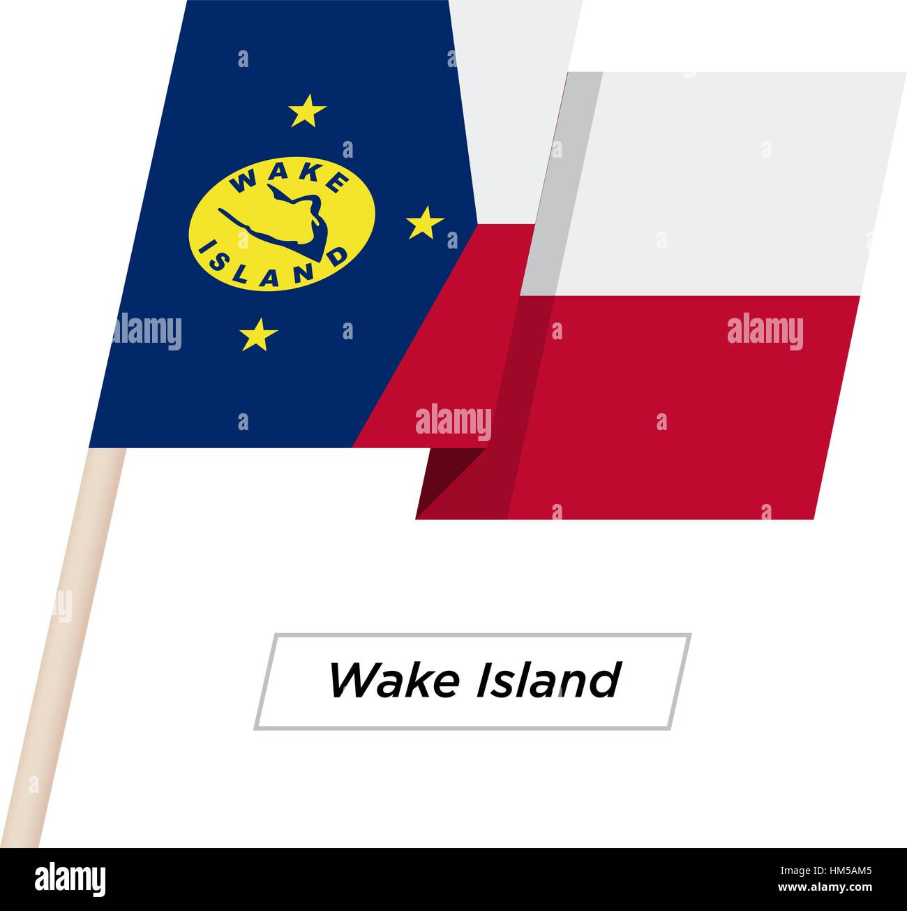 Wake Island Ribbon Waving Flag Isolated on White. Vector Illustration ...