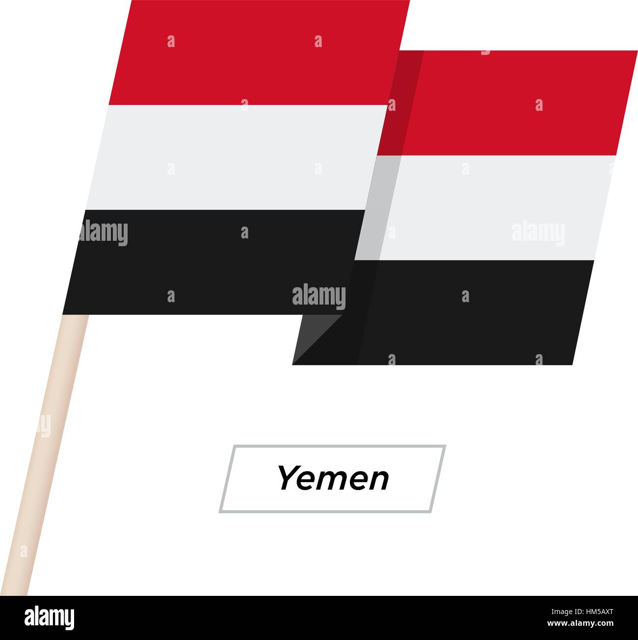 Yemen Ribbon Waving Flag Isolated on White. Vector Illustration Stock ...