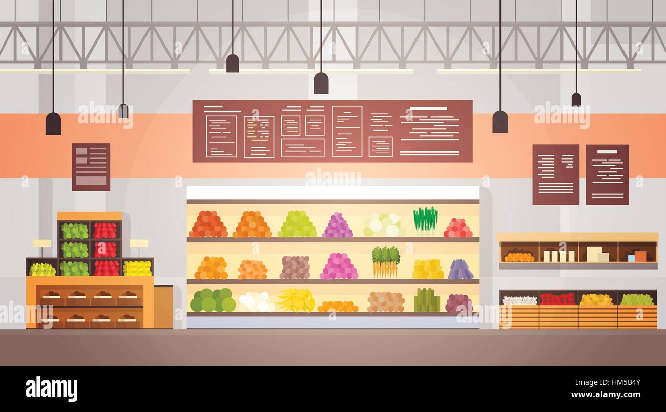 Big Shop Super Market Shopping Mall Interior Stock Vector Image & Art ...