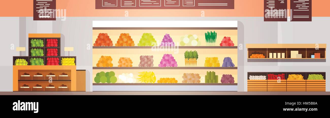 Big Shop Super Market Shopping Mall Interior Stock Vector Image & Art ...