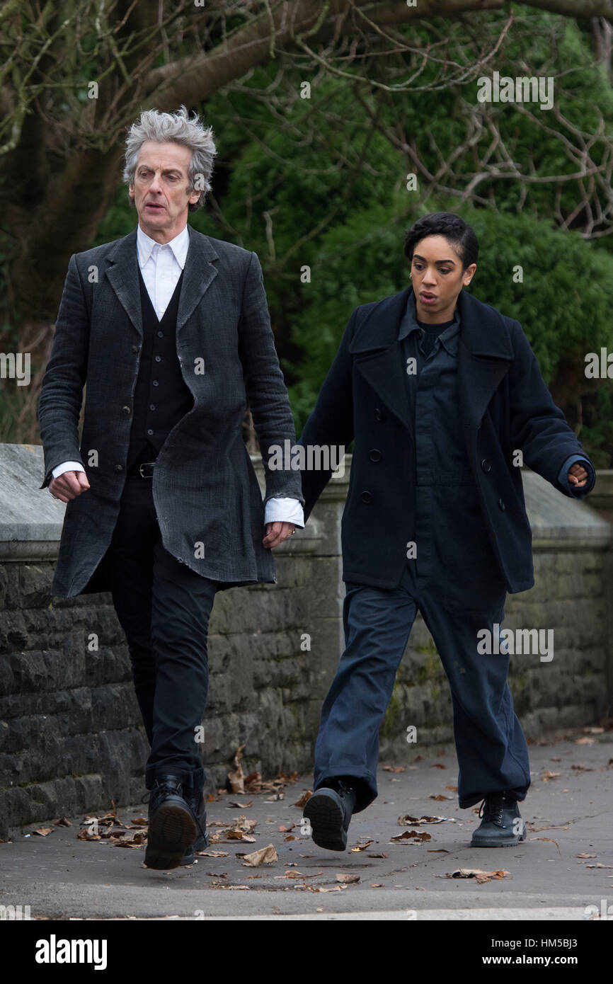 during filming of Doctor Who at Cardiff University's Main Building in ...