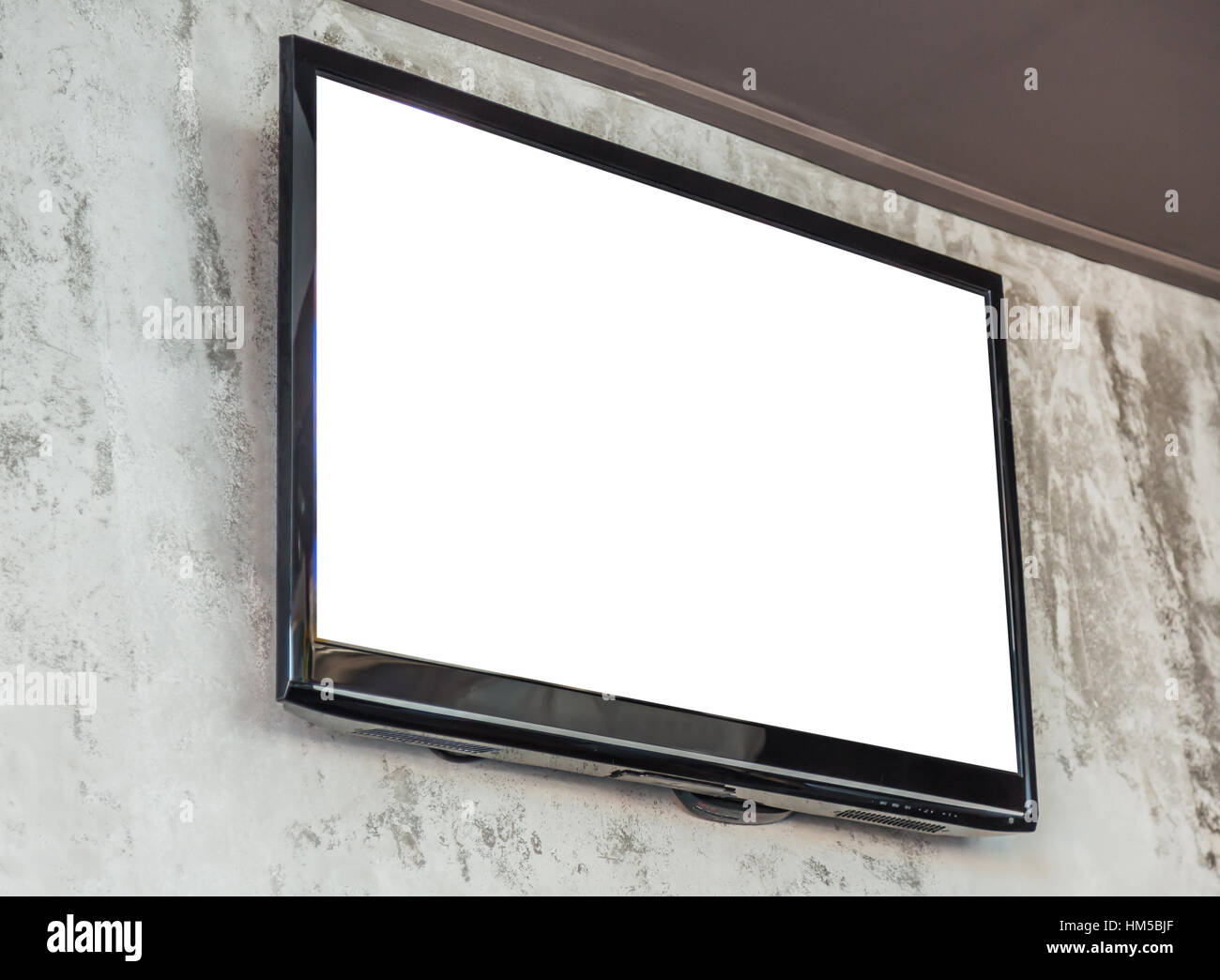 TV screen on wall Stock Photo - Alamy
