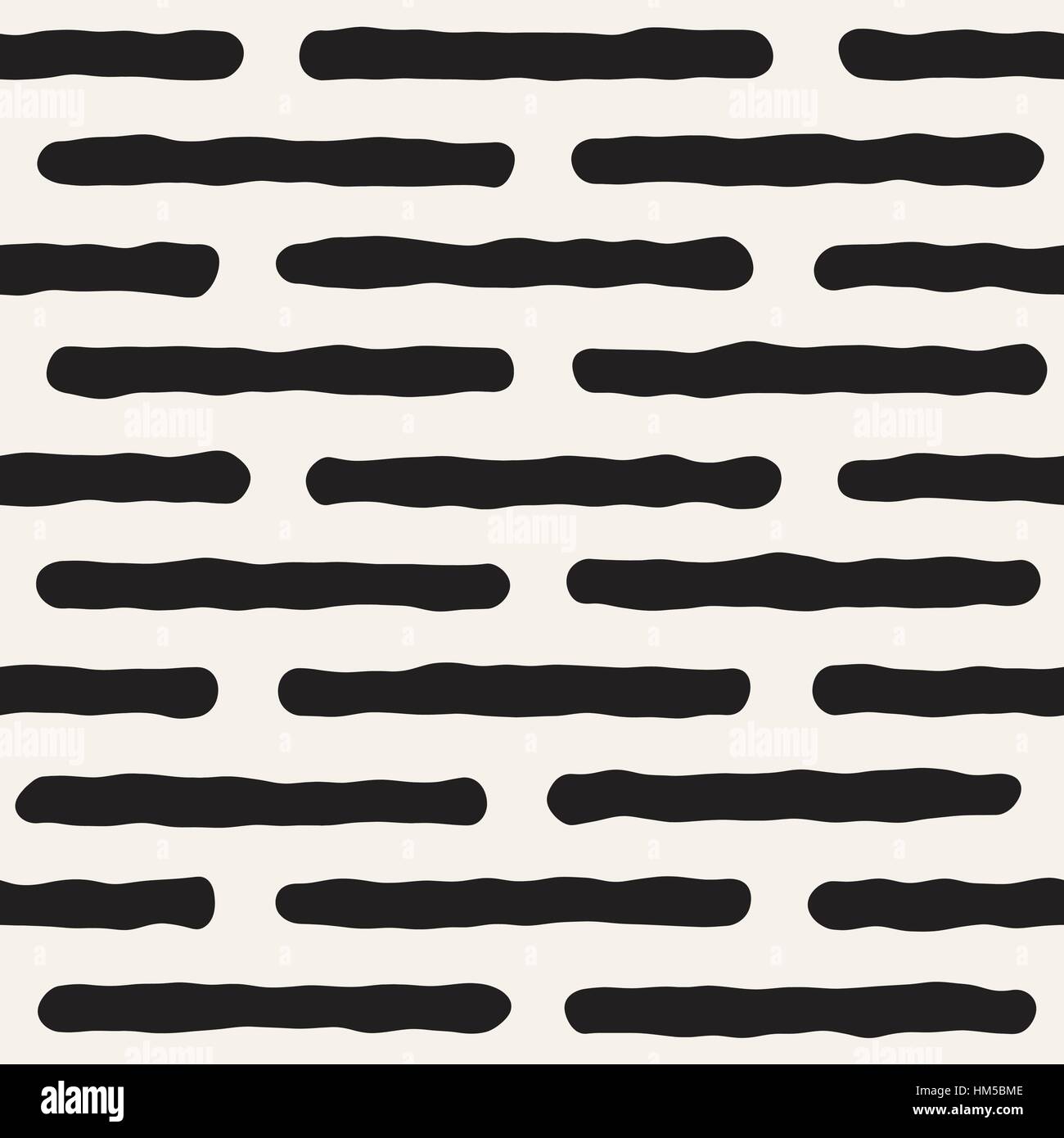 Rough Line Hand Drawn Circles. Vector Seamless Black and White Pattern ...