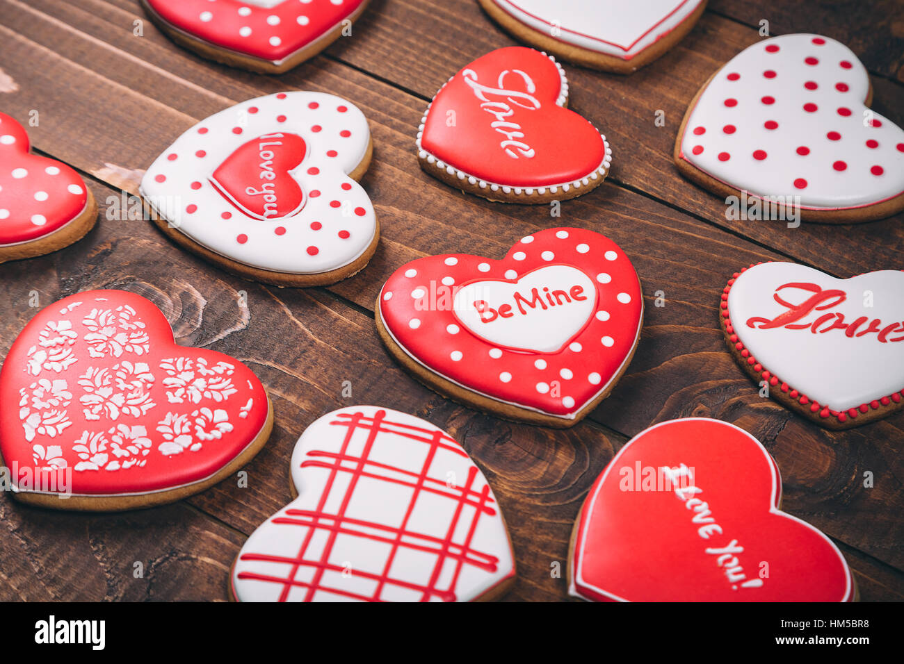 Heart-shaped biscuits for Valentine's Day. Gingerbread Valentine on ...