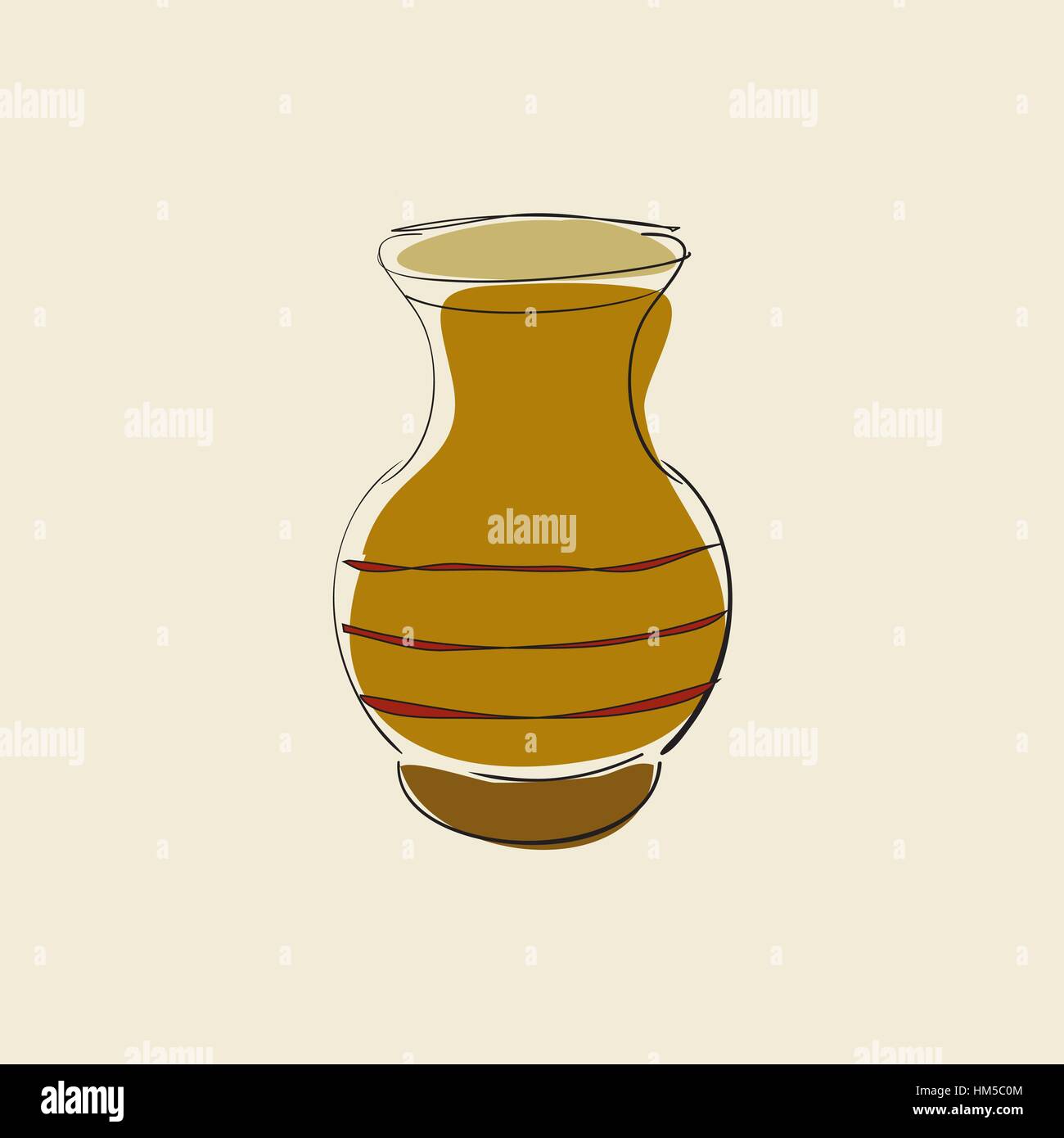clay pot with three horizontal red stripes Stock Vector Image & Art - Alamy