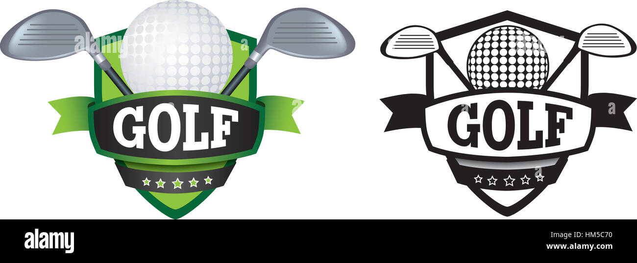 Golf logo club shield hi-res stock photography and images - Alamy