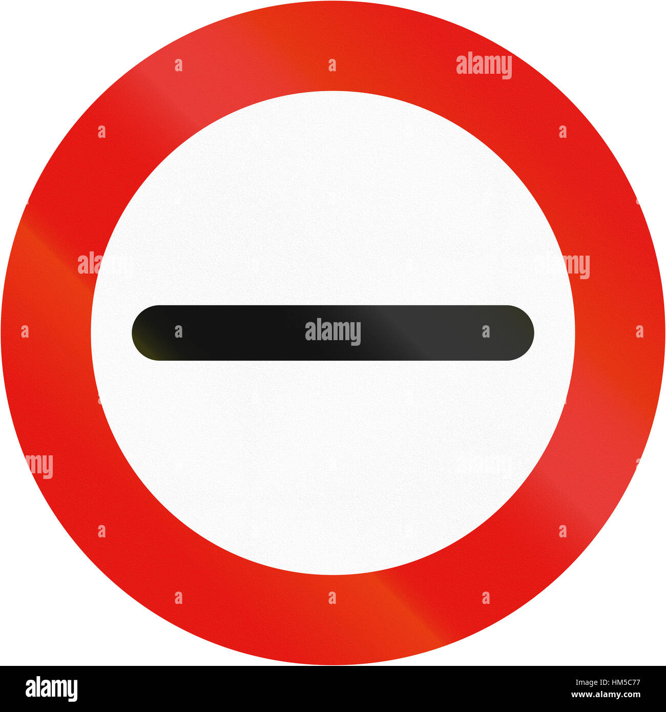 Road sign used in Spain - Prohibition of passing without stopping Stock ...
