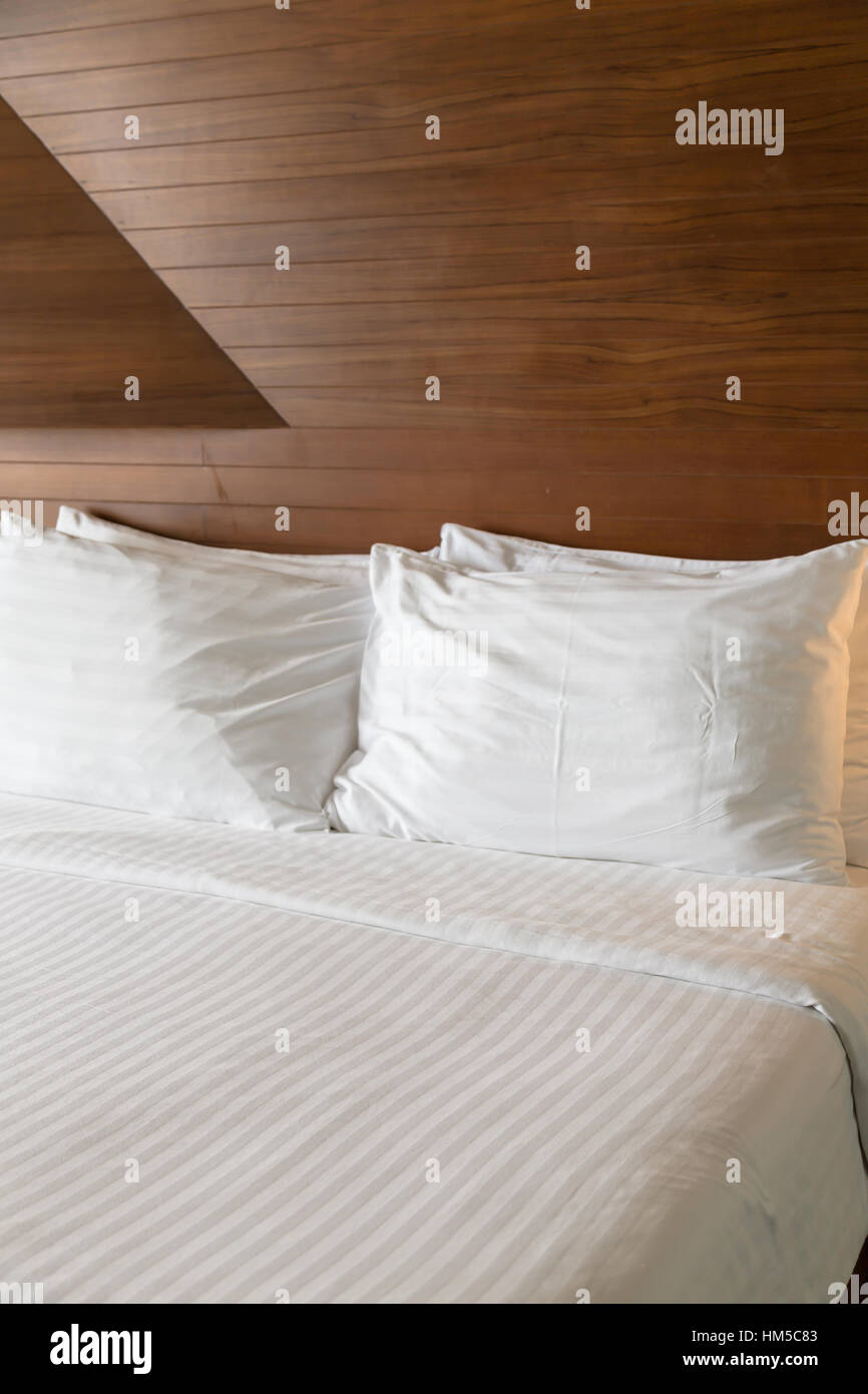 Modern comfortable bed Stock Photo - Alamy