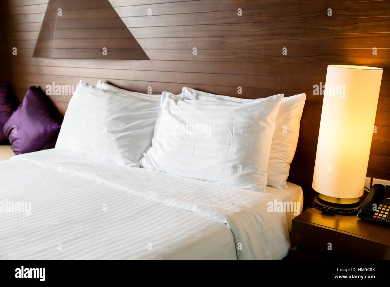 Modern comfortable bed Stock Photo - Alamy