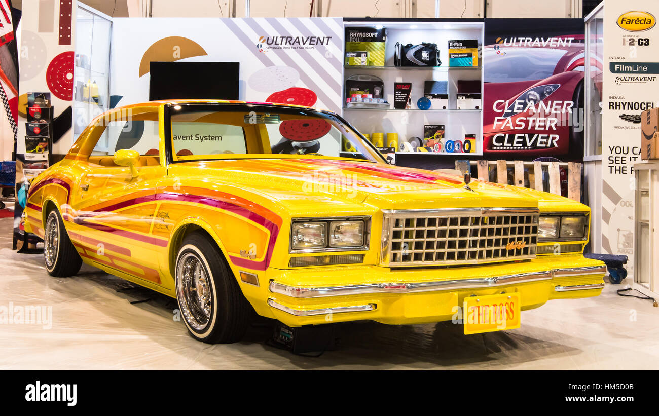 Customized Chevrolet Malibu car at SEMA Stock Photo - Alamy