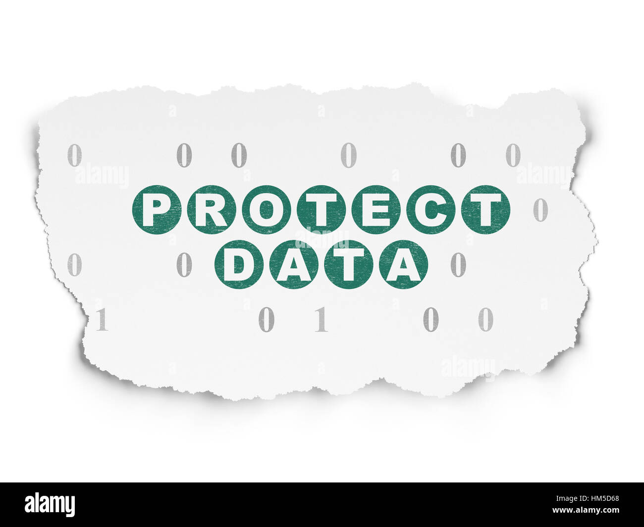 Security concept: Painted green text Protect Data on Torn Paper background with Binary Code ...
