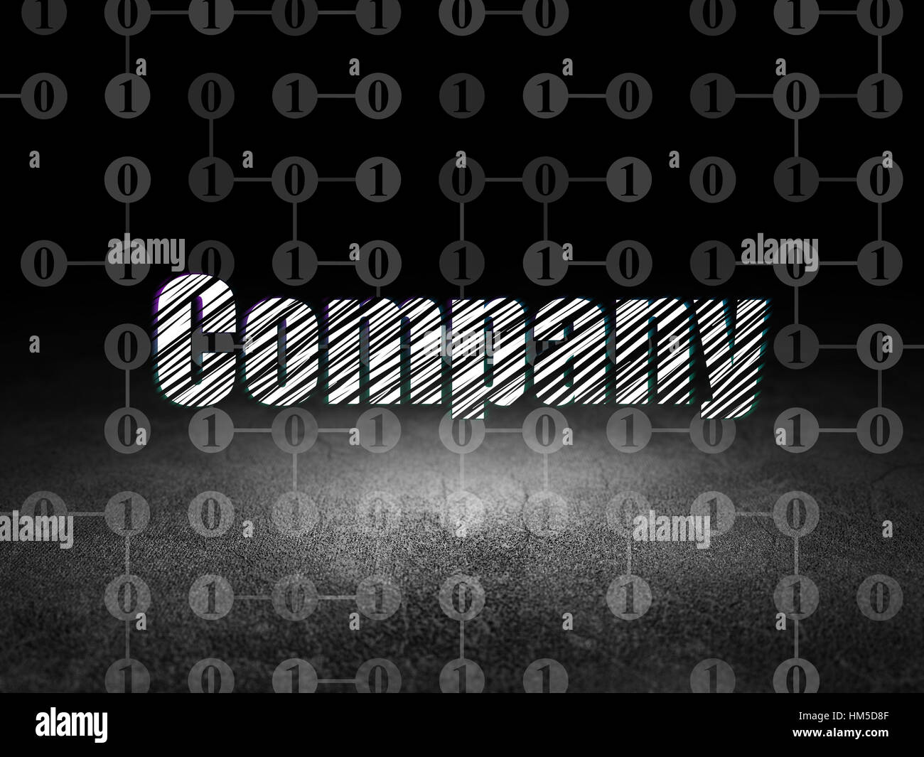 Finance concept: Glowing text Company in grunge dark room with Dirty ...