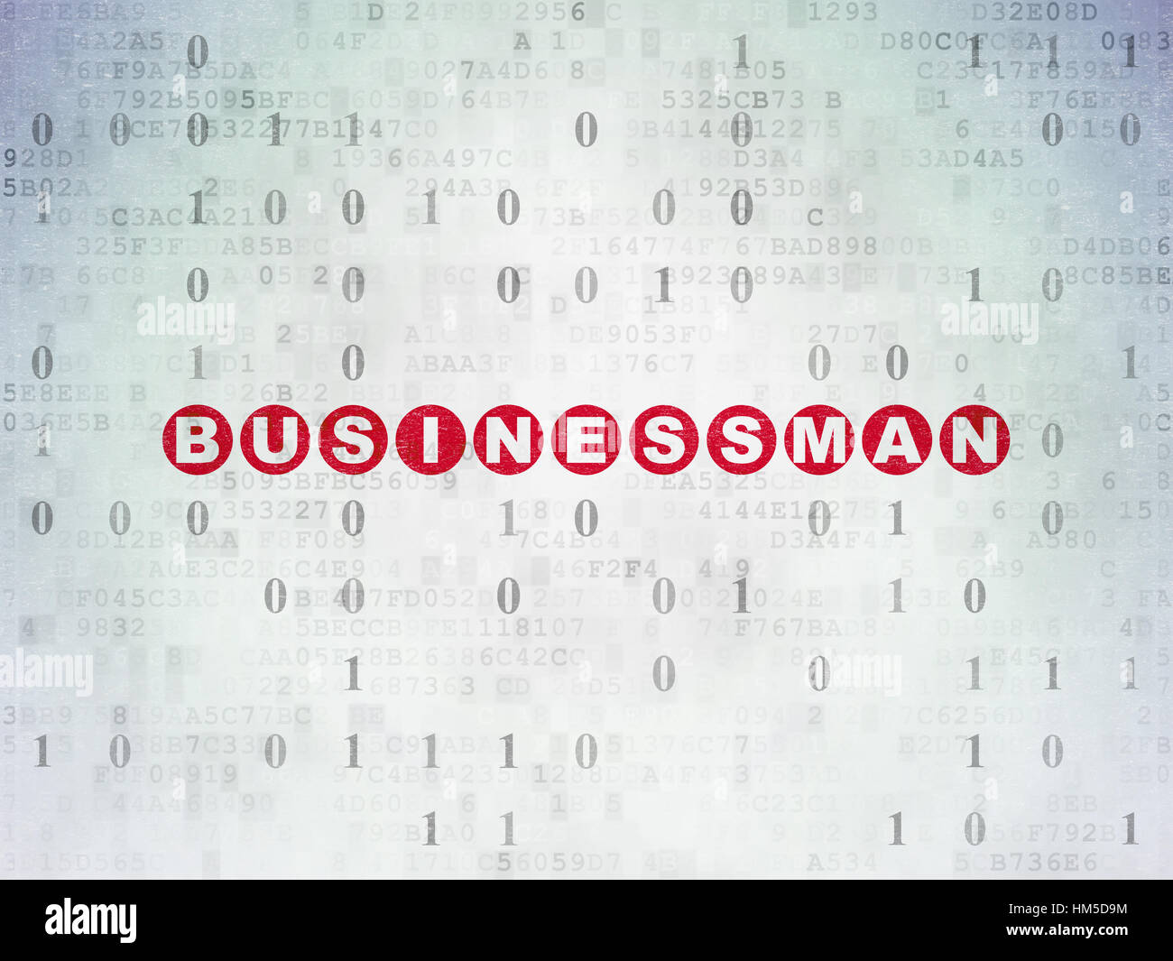 Finance concept: Painted red text Businessman on Digital Data Paper background with Binary Code ...