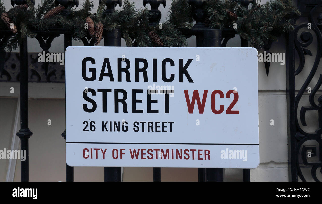 garrick street street sign in the west end of london Stock Photo - Alamy