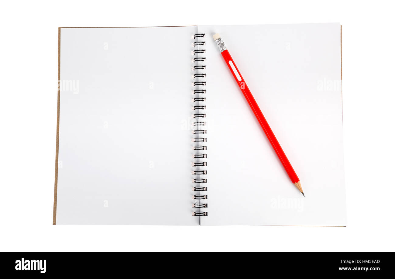 Pencil on notebook Stock Photo - Alamy