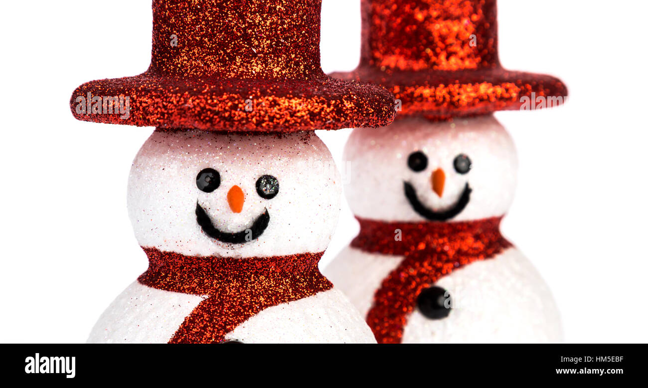 Snowman isolated on white Stock Photo - Alamy