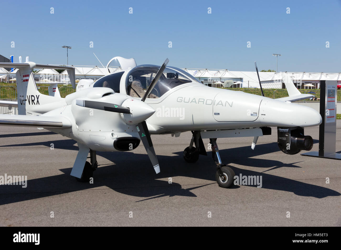 BERLIN, GERMANY - MAY 22: Diamond DA42 MPP Guardian plane at the ...