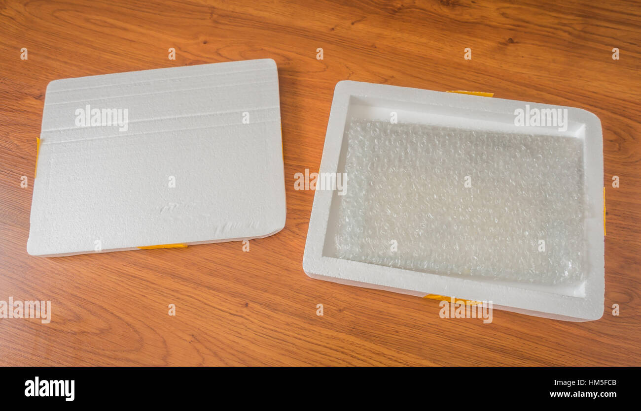 Packaging foam box Stock Photo - Alamy