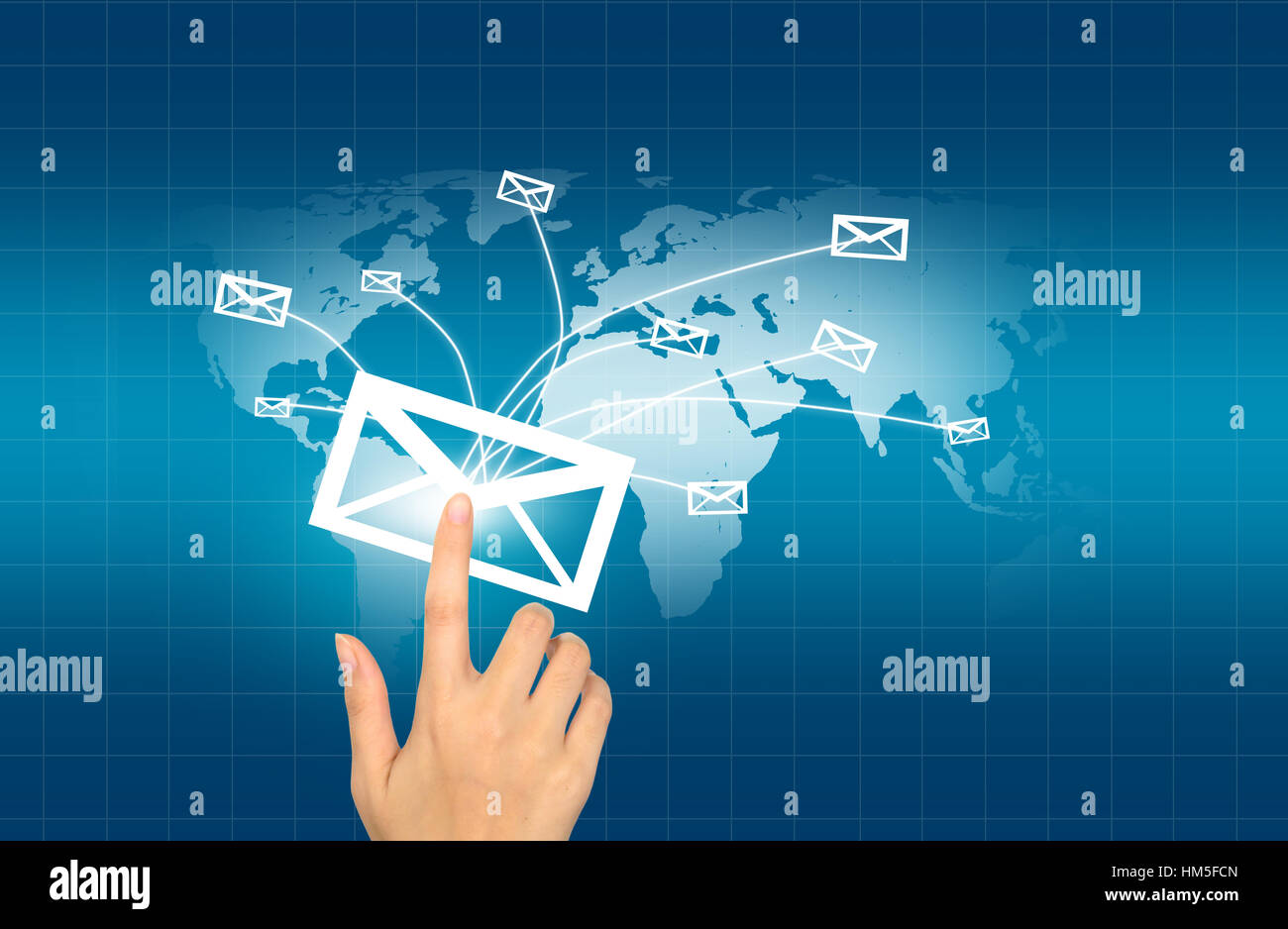 Hands with world mail delivery on world map background Stock Photo - Alamy