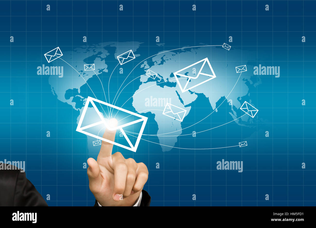 Hands with world mail delivery on world map background Stock Photo - Alamy