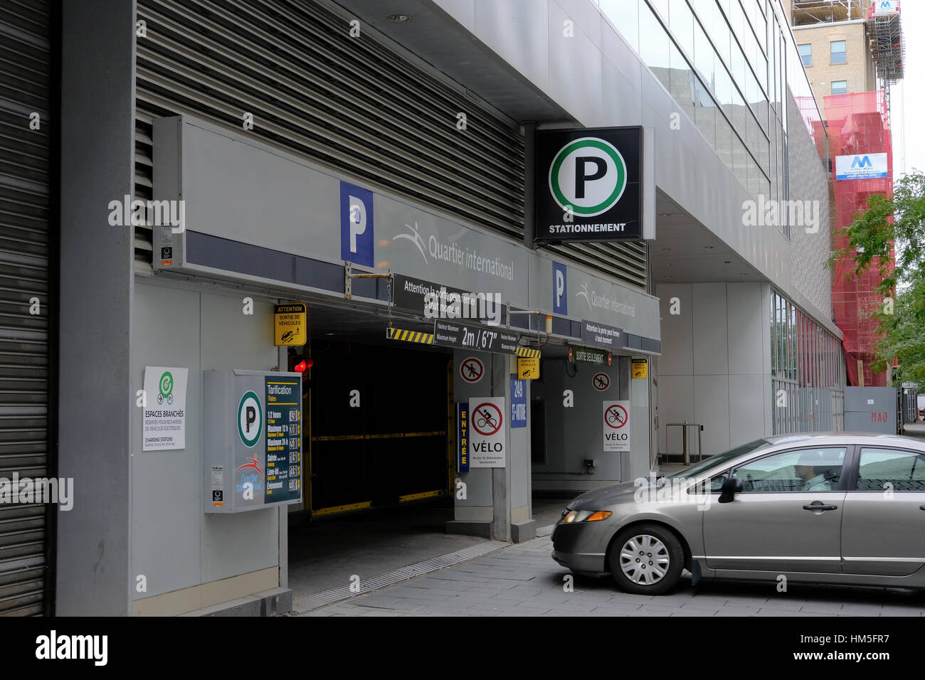 Car seen entering a newly built automated car park in a North American ...