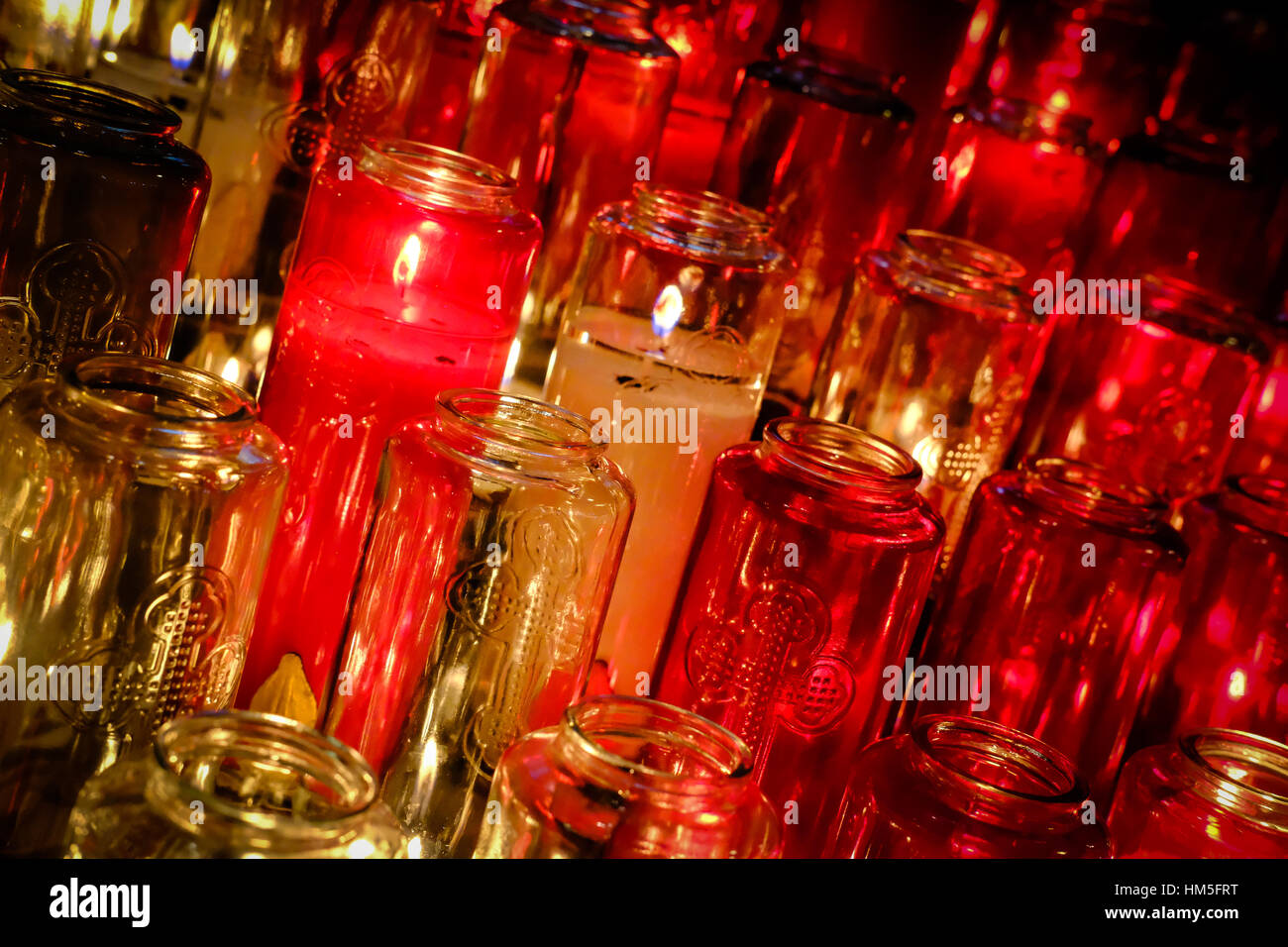 Long Glass Religious Candles