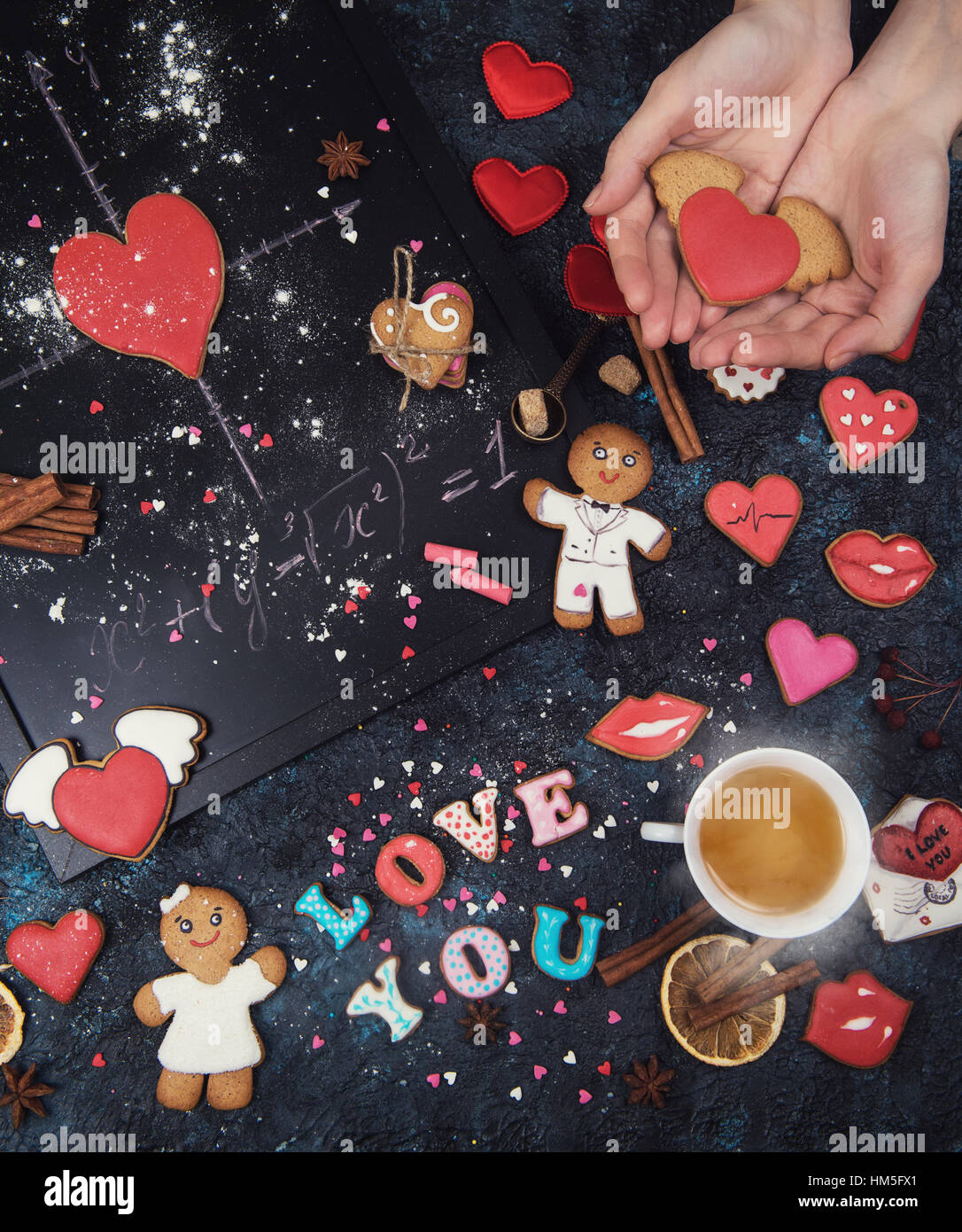 Math, hearts, formula of love Stock Photo - Alamy