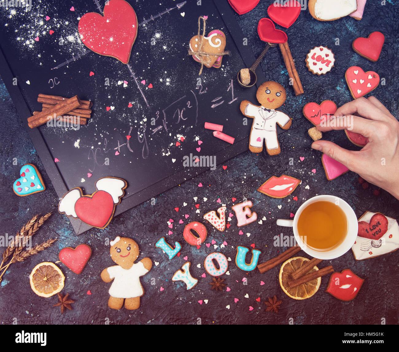 Math, hearts, formula of love Stock Photo - Alamy