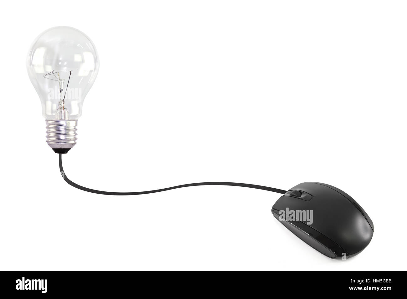 Computer mouse wire into the a lightbulb Stock Photo - Alamy